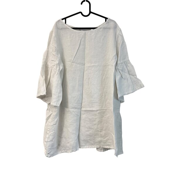 bryn Walker | Tops | Bryn Walker White Linen Bell Sleeve Lagenlook ...